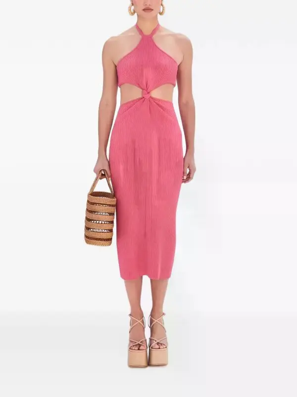 Cult Gaia Cameron Cut-out Knit Midi Dress - Pink