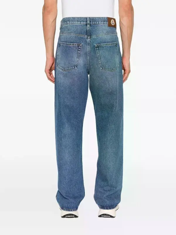Moncler Straight-leg Logo-patch Jeans