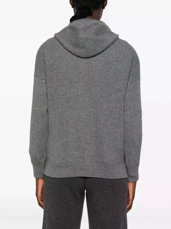 PANICALE Ribbed-knit Zip-up Hoodie