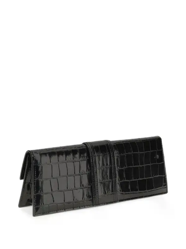Jacquemus Le Bambino Croc-effect Leather Clutch Bag - Black