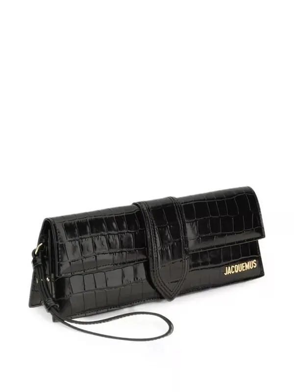 Jacquemus Le Bambino Croc-effect Leather Clutch Bag - Black