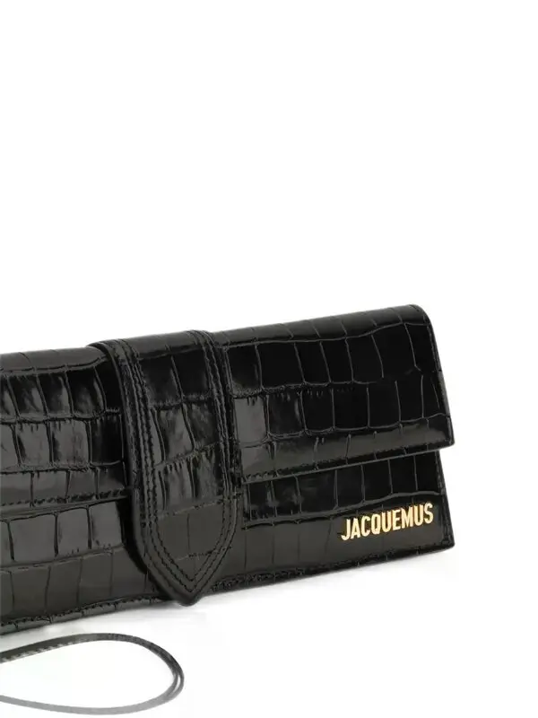 Jacquemus Le Bambino Croc-effect Leather Clutch Bag - Black