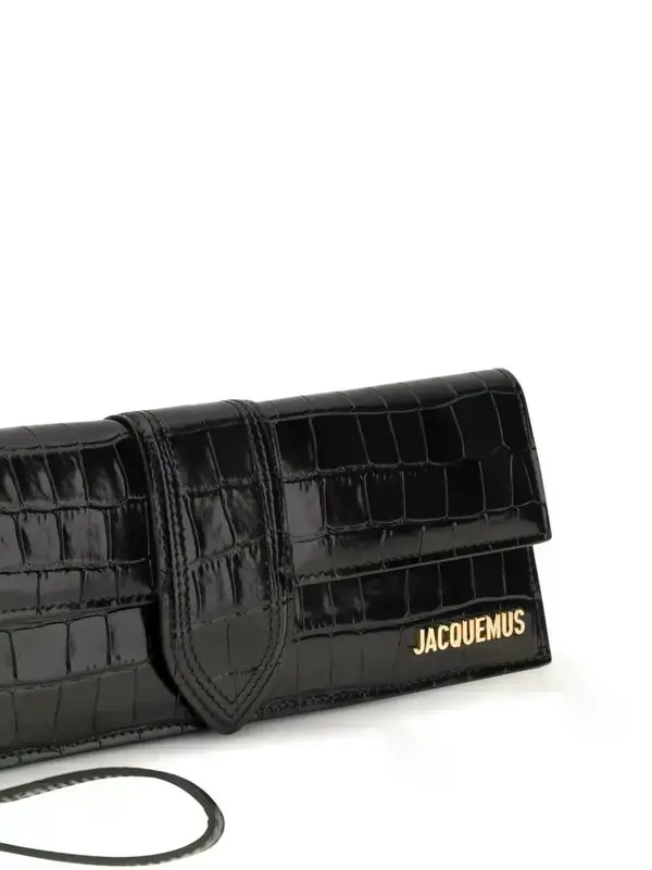 Jacquemus Le Bambino Croc-effect Leather Clutch Bag - Black