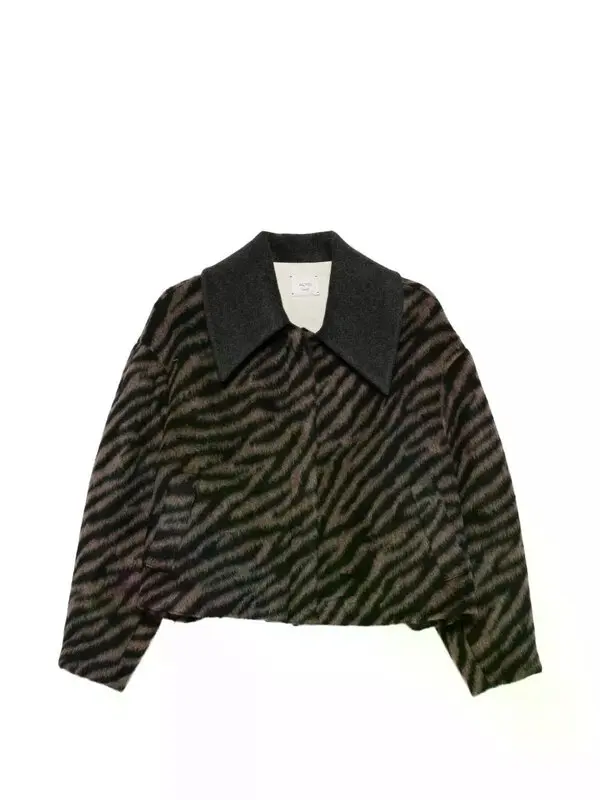 ALYSI Tiger-print Pointed-collar Jacket