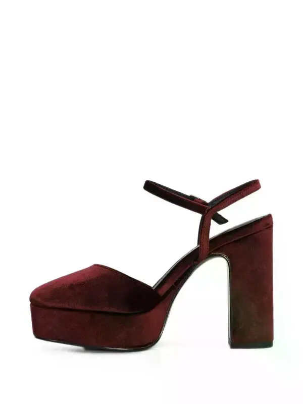 BIBI LOU Velvet Square-toe Heeled Pumps