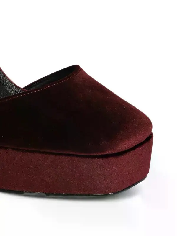 BIBI LOU Velvet Square-toe Heeled Pumps