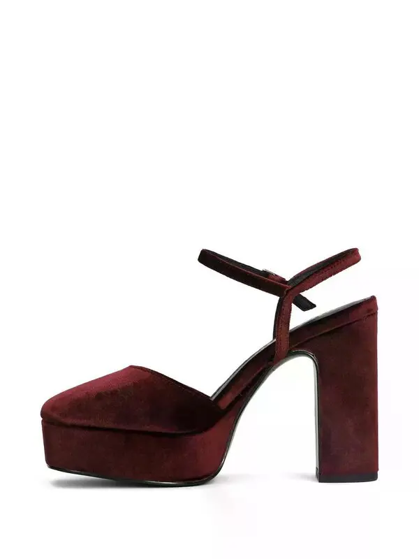BIBI LOU Velvet Square-toe Heeled Pumps