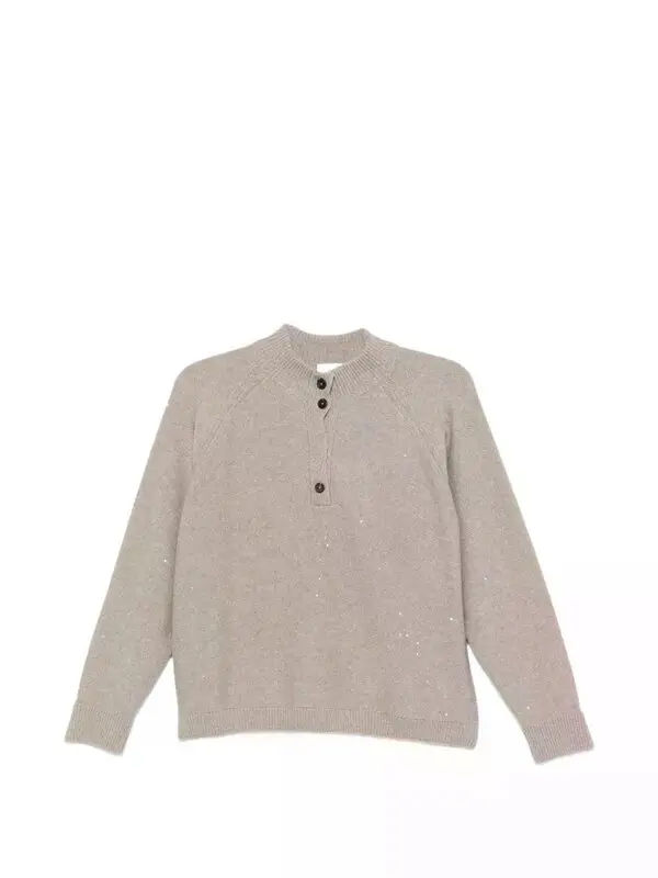 PANICALE Sequin-embellished Button-fastening Sweater