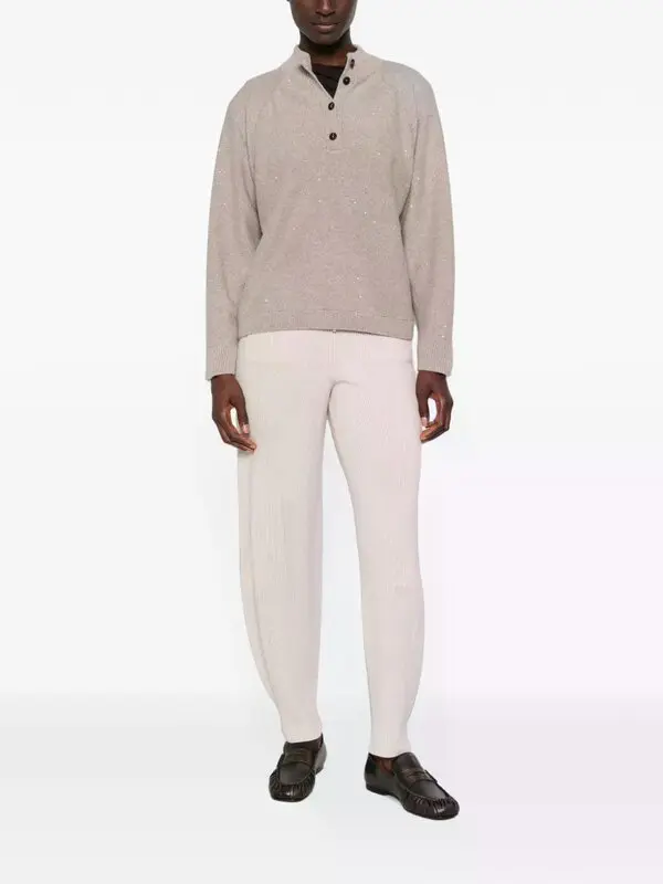 PANICALE Sequin-embellished Button-fastening Sweater