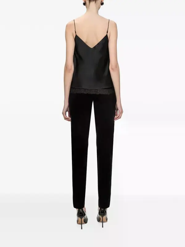 NISSA Satin Lace-trim Top