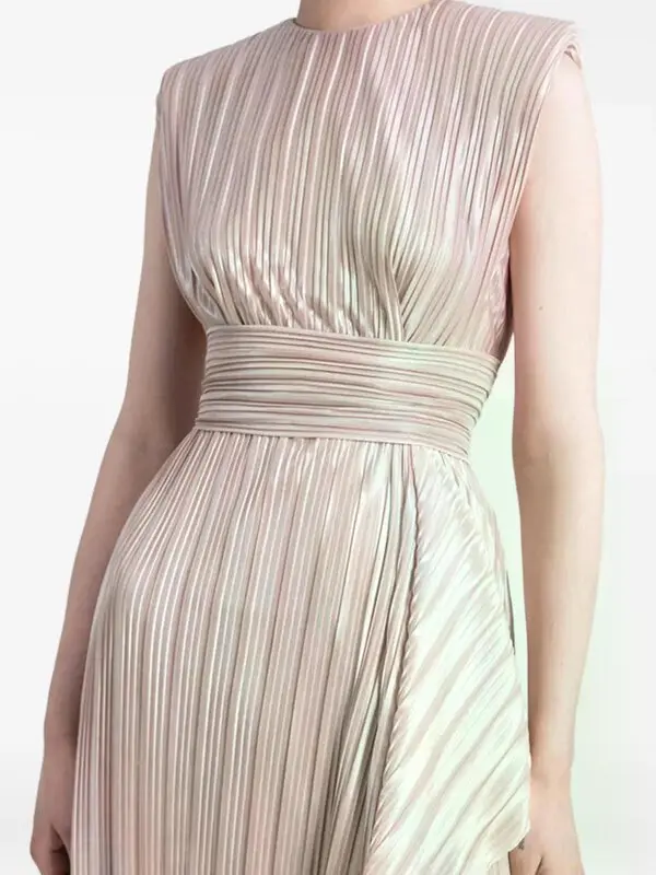 GEMY MAALOUF Plissé Ruffled Dress