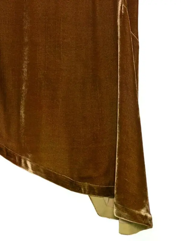 GENTRYPORTOFINO Asymmetric Velvet Top - Brown
