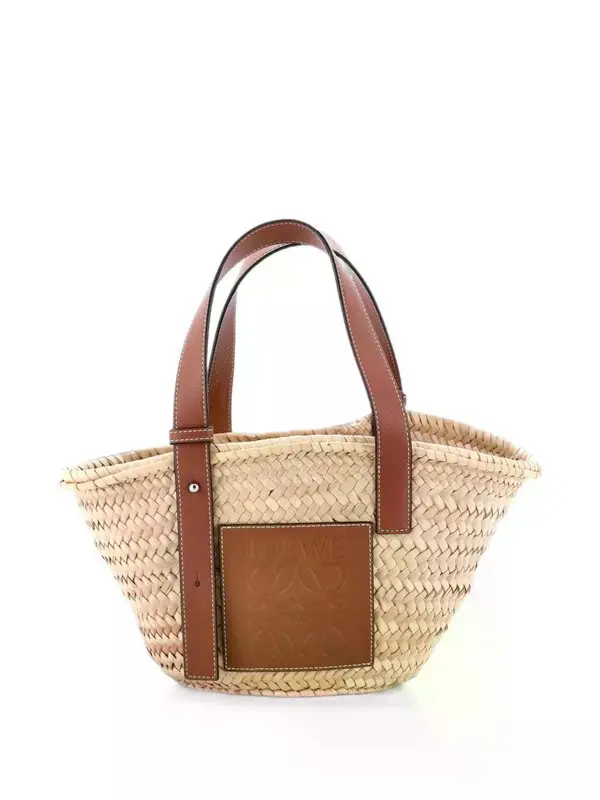 Loewe Basket Raffia Small Tote Bag - Brown
