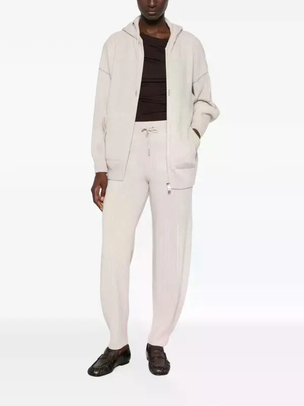 PANICALE Ribbed-knit Drawstring Track Pants - Neutrals