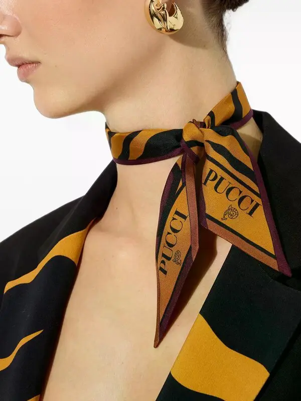 Emilio Pucci Baiadera And Fiamme Print Silk Bandeau