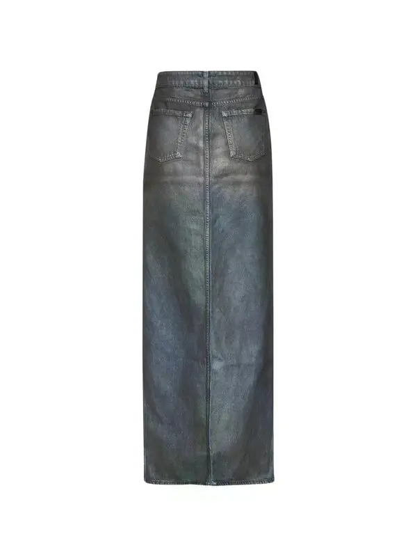 7 For All Mankind Layered-effect Denim Skirt