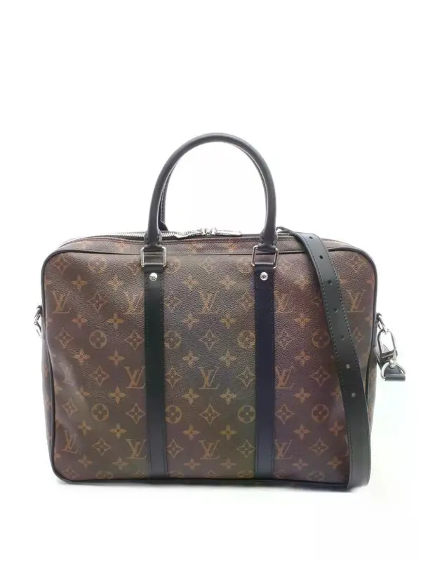 LOUIS VUITTON 2010s Pm Porte-documents Voyage Monogram Macassar Briefcase - Brown