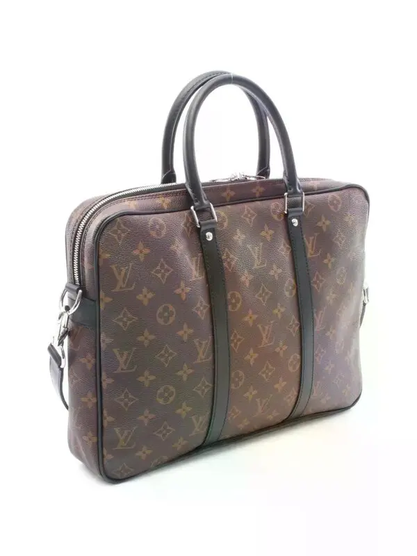 LOUIS VUITTON 2010s Pm Porte-documents Voyage Monogram Macassar Briefcase