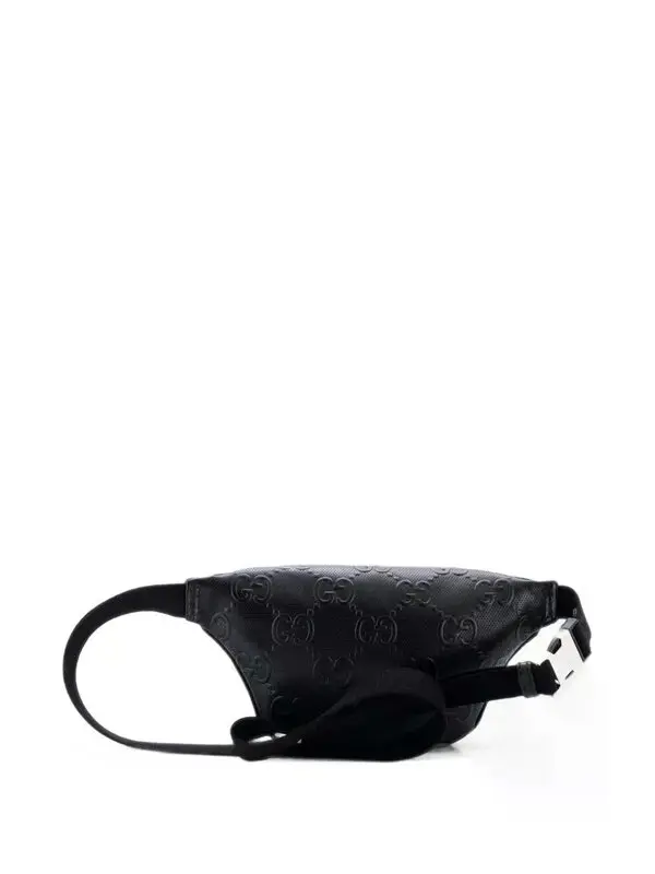 Gucci Gg Embossed Perforated Leather Small Belt Bag - Black