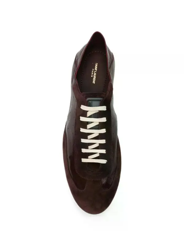 Saint Laurent Lewis Suede-panelled Leather Sneakers