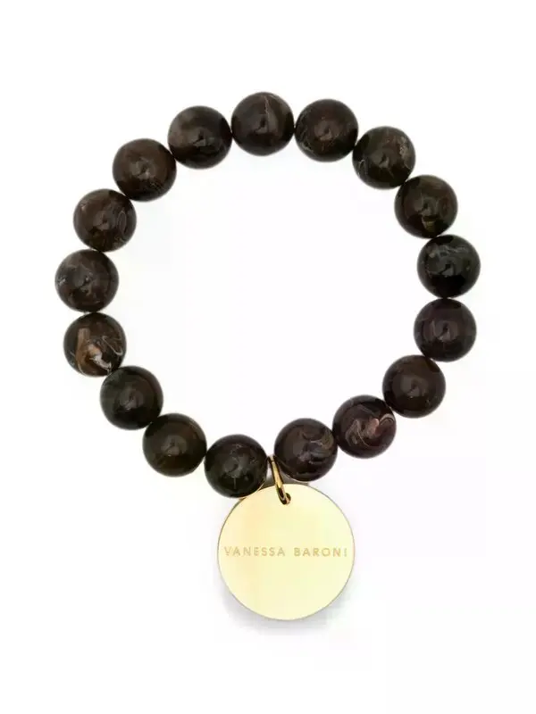 VANESSA BARONI Mini Logo-charm Beaded Bracelet