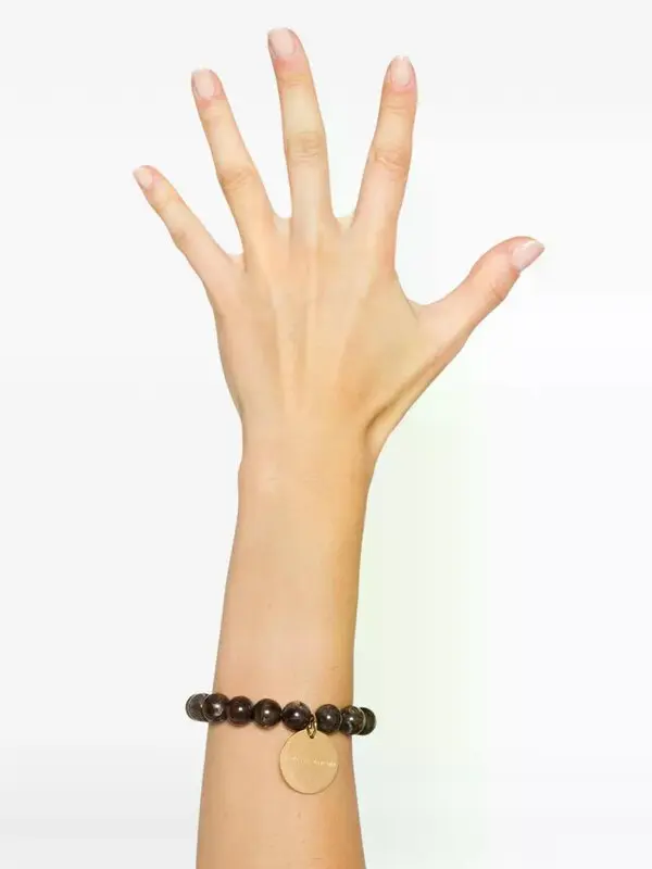 VANESSA BARONI Mini Logo-charm Beaded Bracelet