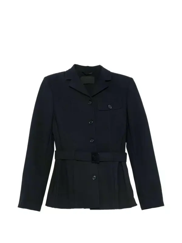 Prada 1990s Belted Jacket - Blue