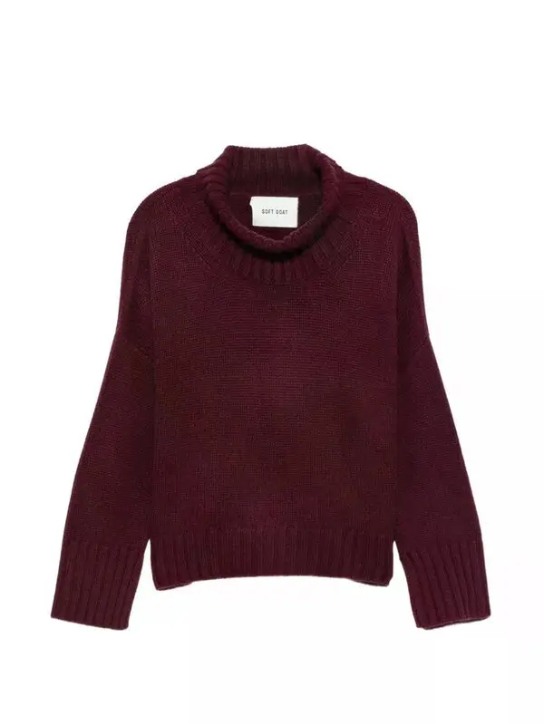 Soft Goat Girlfriend Turtleneck Sweater - Red