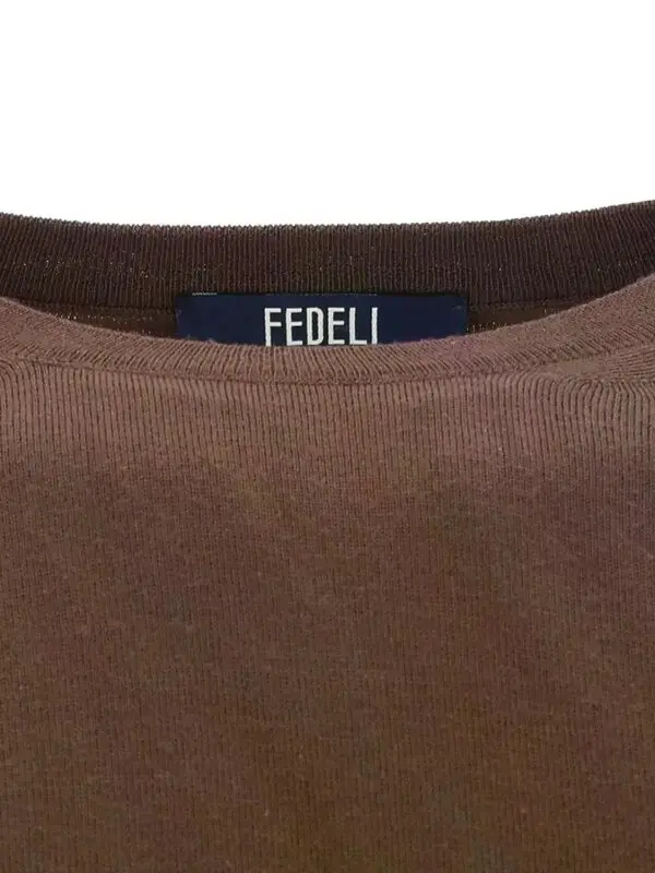 Fedeli Ribbed-trim Fine-knit Wool Sweater - Brown