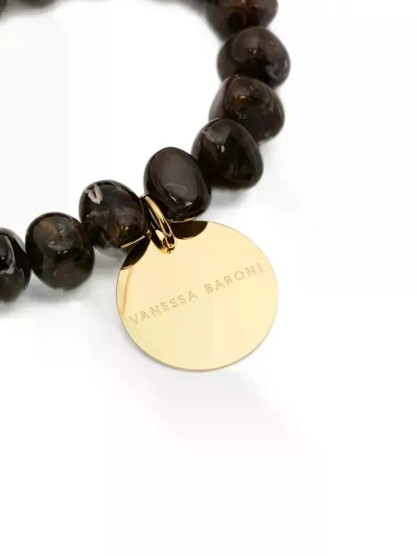 VANESSA BARONI Logo-charm Beaded Bracelet