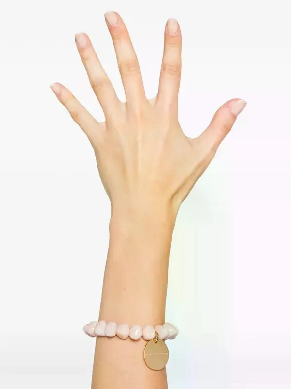 VANESSA BARONI Mini Logo-pendant Beaded Bracelet