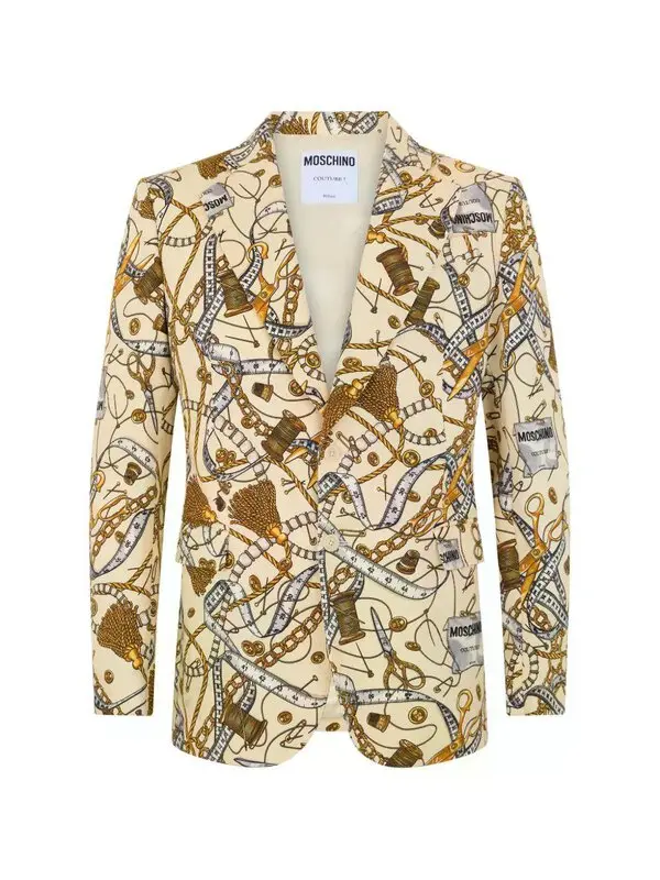 Moschino Single-breasted Printed Blazer