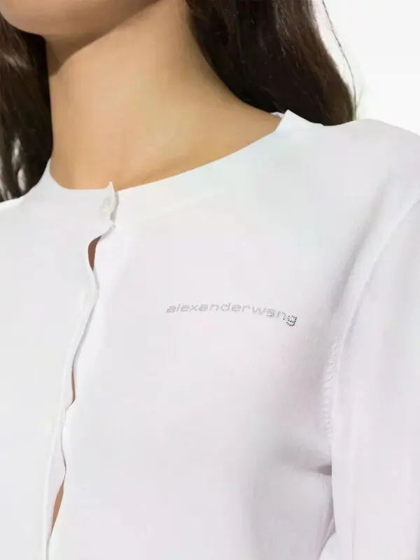 Alexander Wang Crystal Logo Cardigan