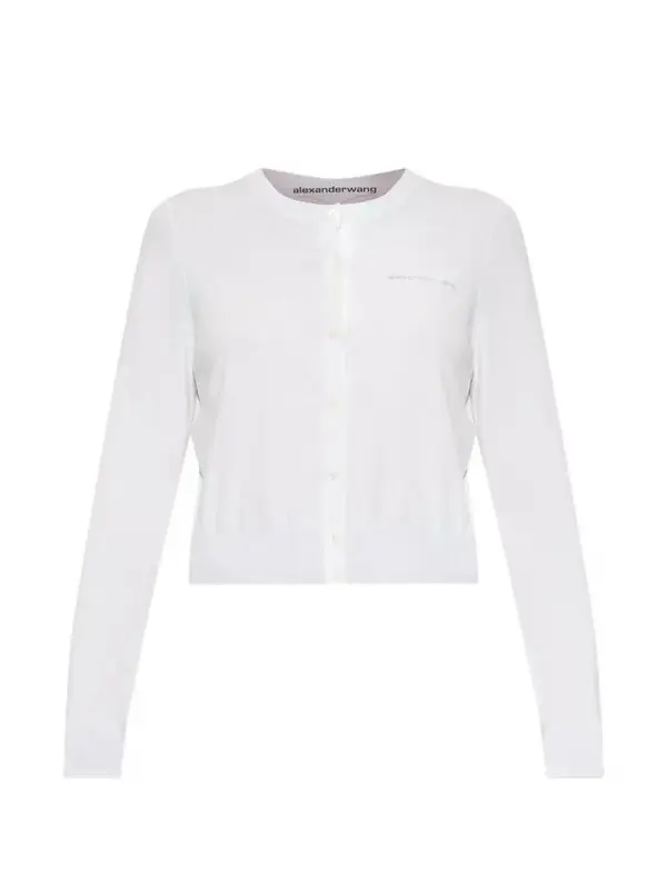 Alexander Wang Crystal Logo Cardigan