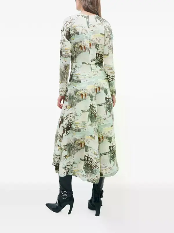 Tory Burch Printed Viscose Bow Dress