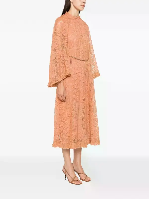Zimmermann Lace-overlay Ruffled Midi Dress