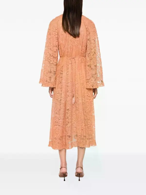 Zimmermann Lace-overlay Ruffled Midi Dress