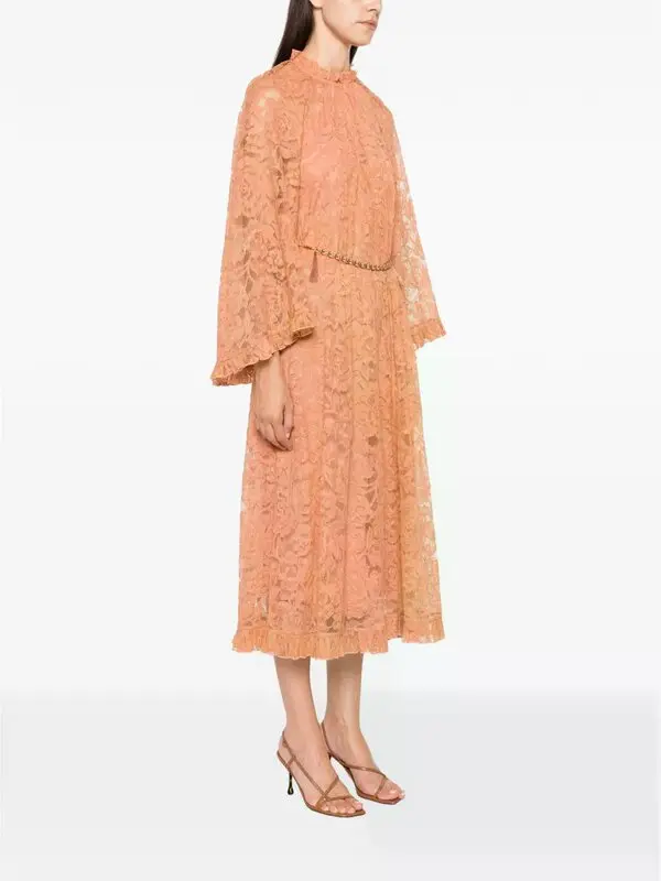 Zimmermann Lace-overlay Ruffled Midi Dress