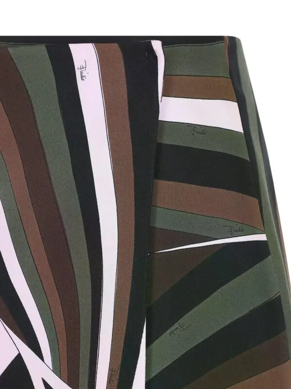 Emilio Pucci Iride Print Silk Skirt - Green