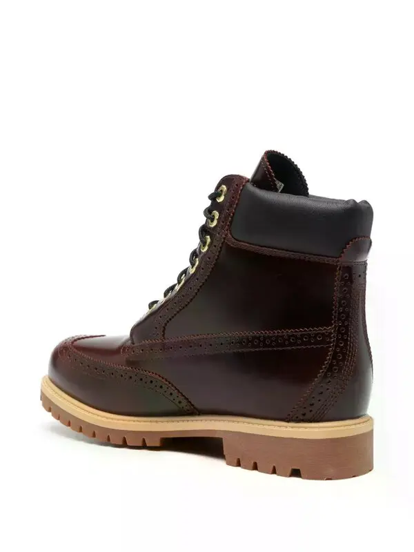 Timberland Brogue-detail Leather Boots - Red