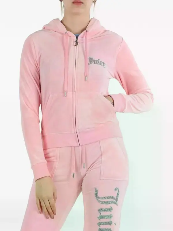 Juicy Couture Rhinestone-logo Zip-up Hoodie