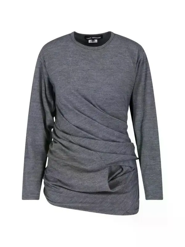 Junya Watanabe Draped Long-sleeve T-shirt - Grey