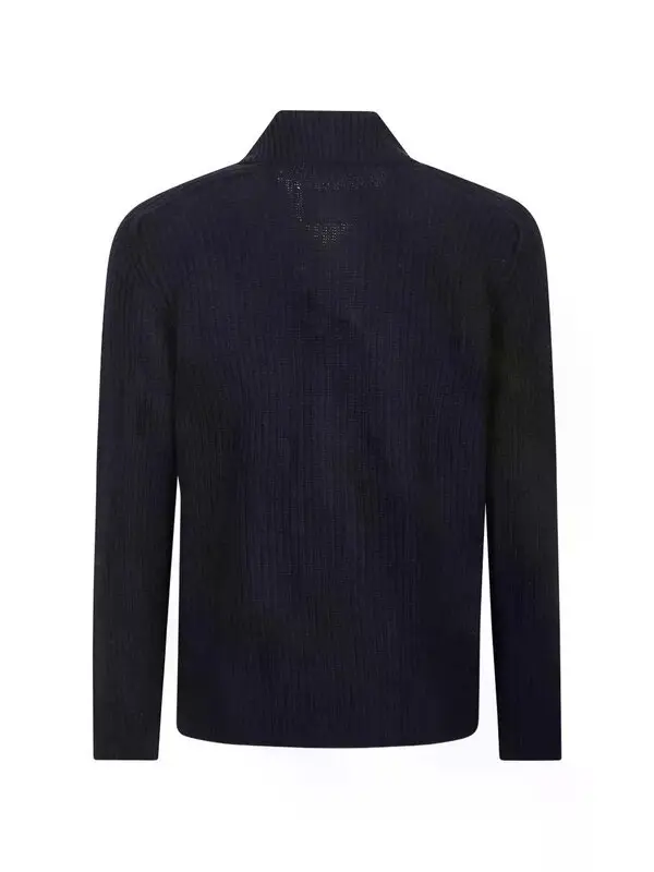 Tagliatore Ribbed-knit Zip-up Cardigan