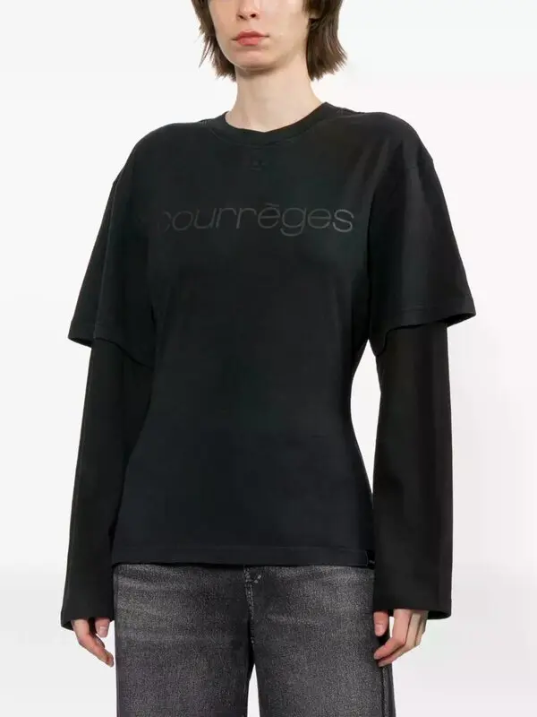 COURREGES Logo-print Layered T-shirt
