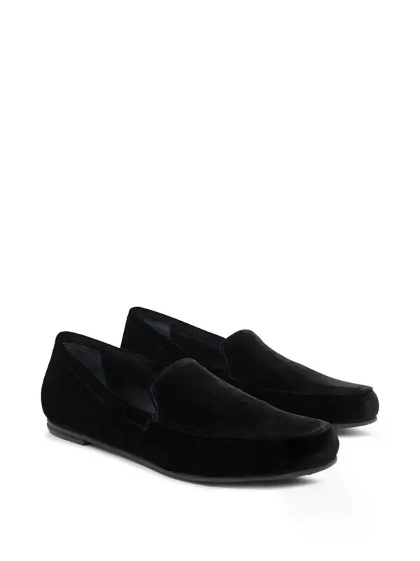 Loulou De Saison Bert Velvet Loafers - Black