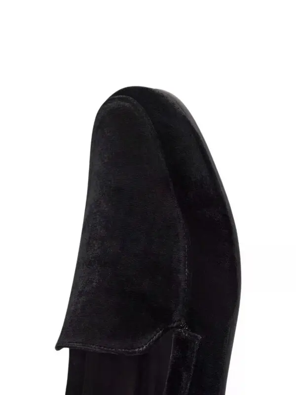 Loulou De Saison Bert Velvet Loafers - Black