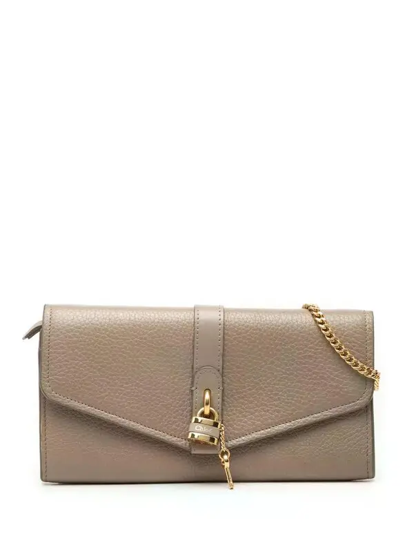 Chloé 2020 Grained Calfskin Aby Wallet On Chain Crossbody Bag