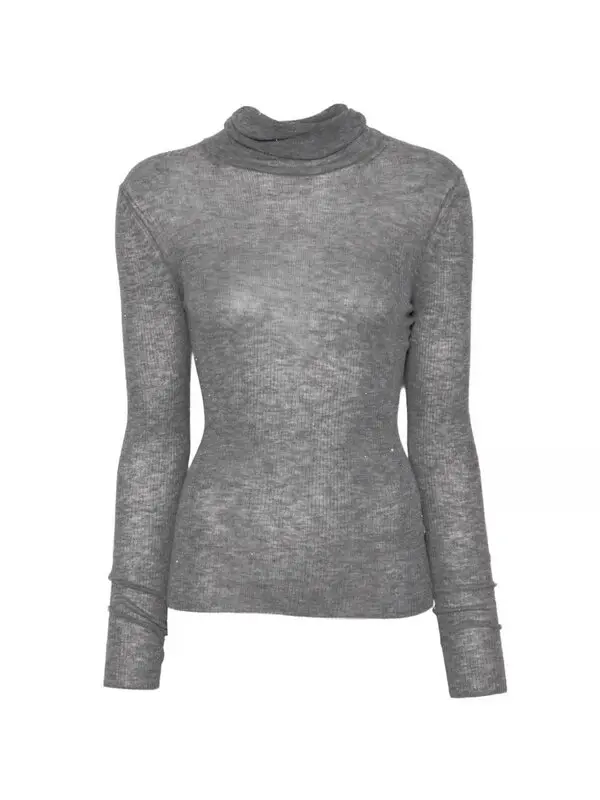 ELEH Sequin-embellished Ribbed-knit Sweater