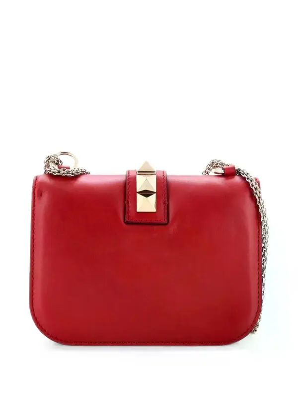 Valentino Garavani Glam Lock Leather Small Shoulder Bag - Red