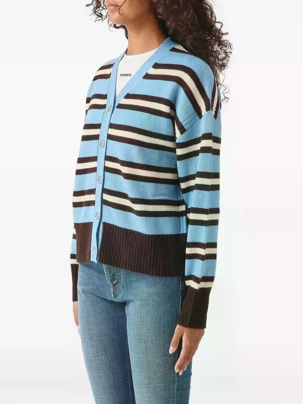 Pinko Striped V-neck Cardigan